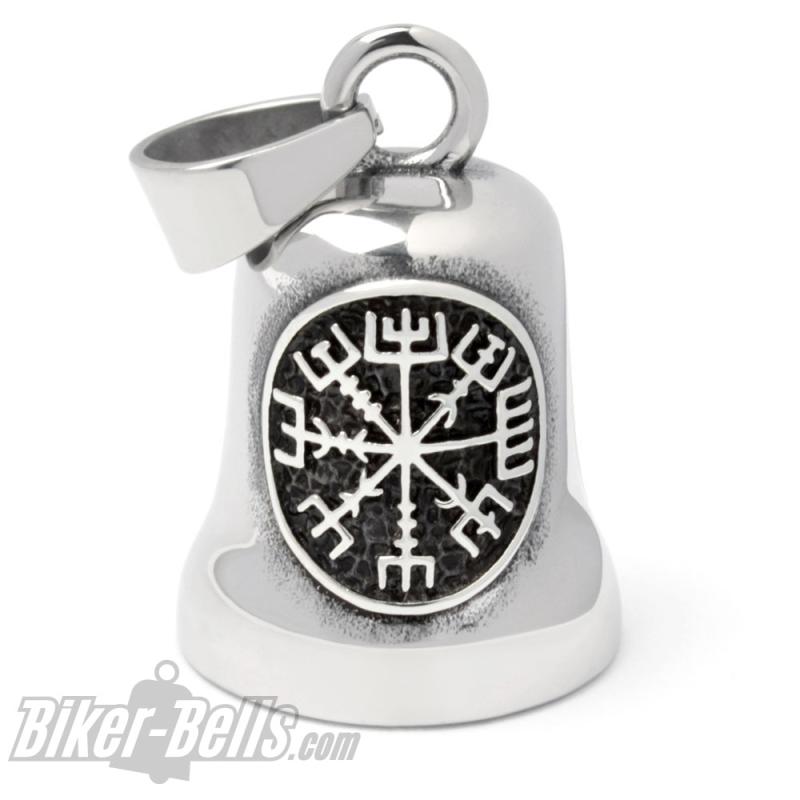 High Quality Biker-Bell with Runic Compass Vegvisir Stainless Steel ...